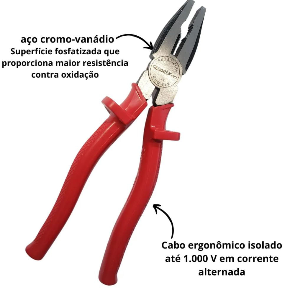 Alicate Universal Isolado 8" - R28301200 - Gedore Red - valflex